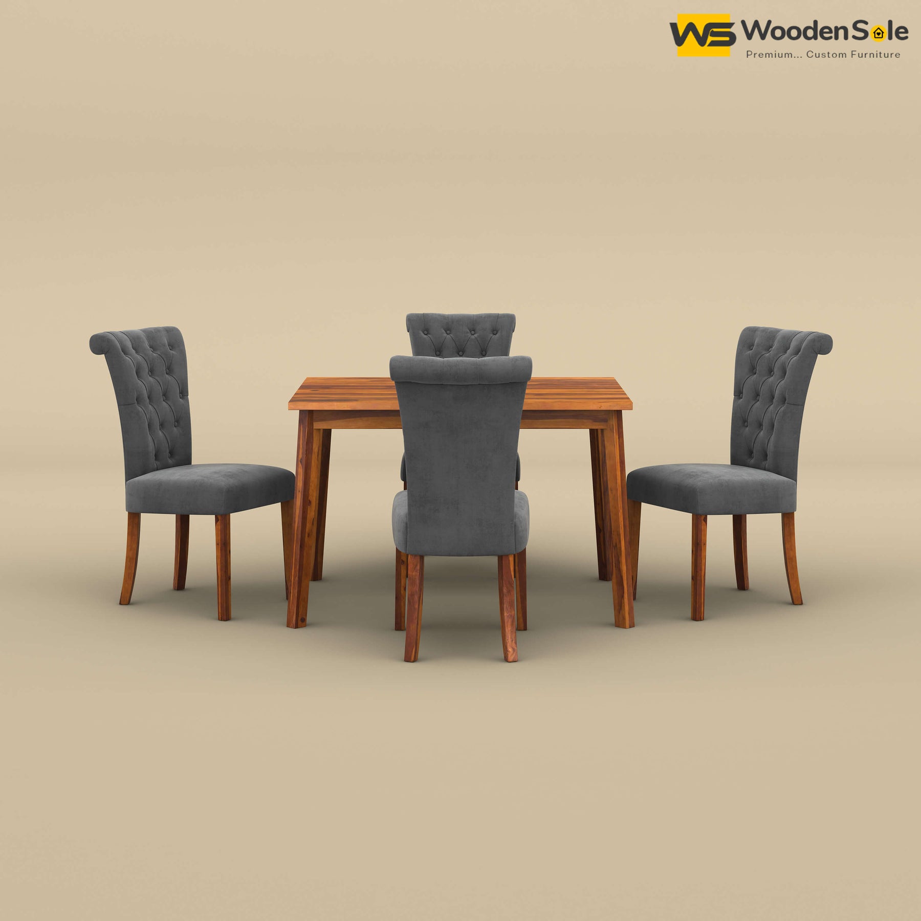 Buy Kia 4 Seater Dining Set (Honey Finish) Online In India At Wooden ...