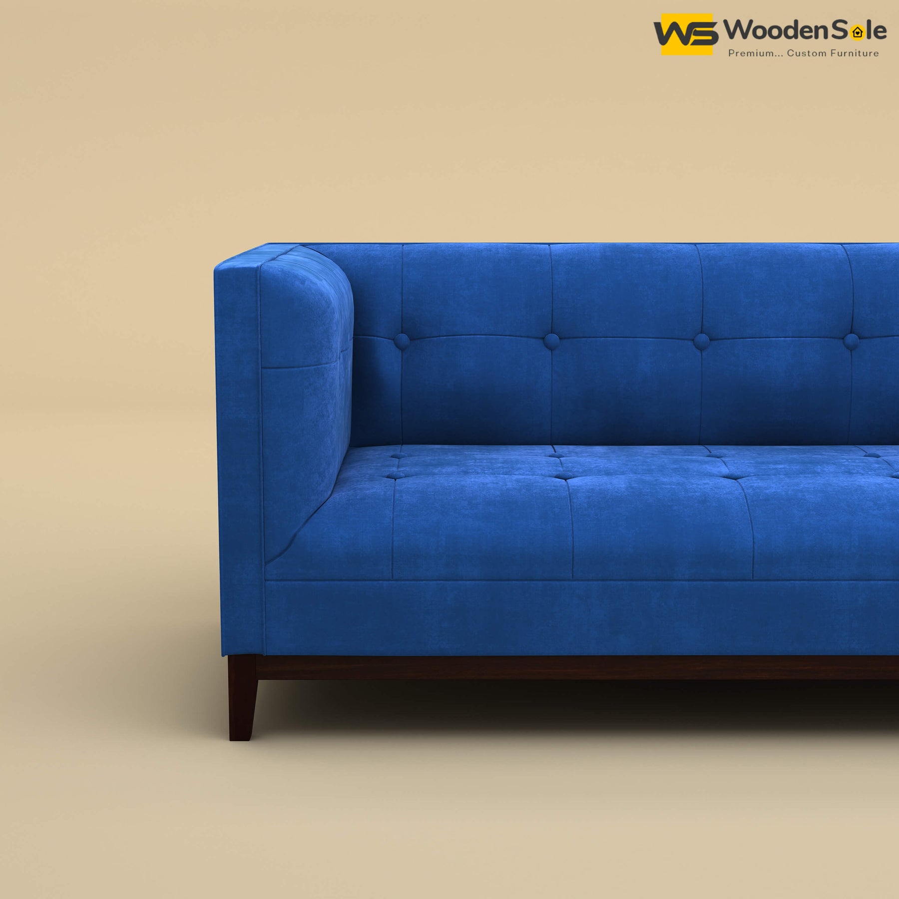 Buy Loren Two Seater Fabric Sofa (Velvet, Royal Blue) Online In India At Wooden Sole