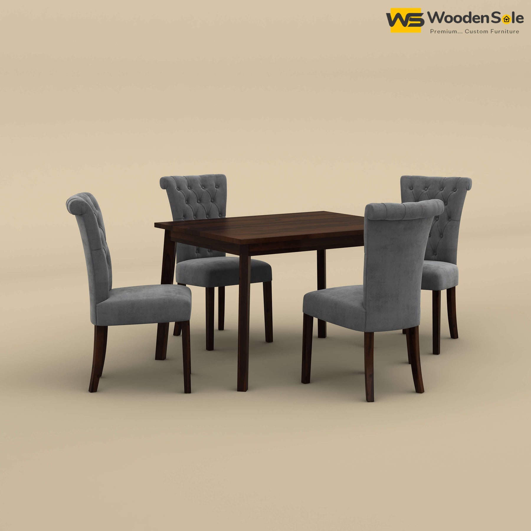 Buy Kia 4 Seater Dining Set (Walnut Finish) Online In India At Wooden ...