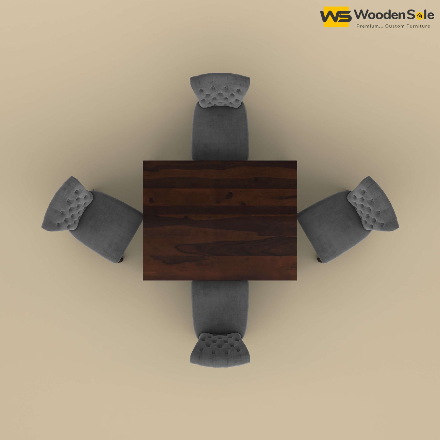 Buy Kia 4 Seater Dining Set (Walnut Finish) Online In India At Wooden ...